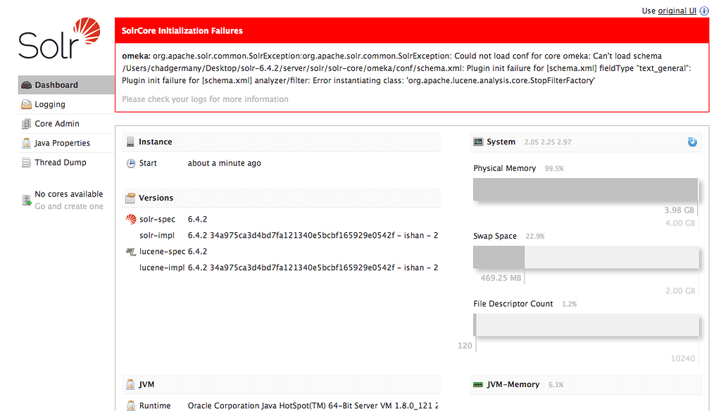 "SolrCore Initialization Failures" - Plugins - Omeka Forum