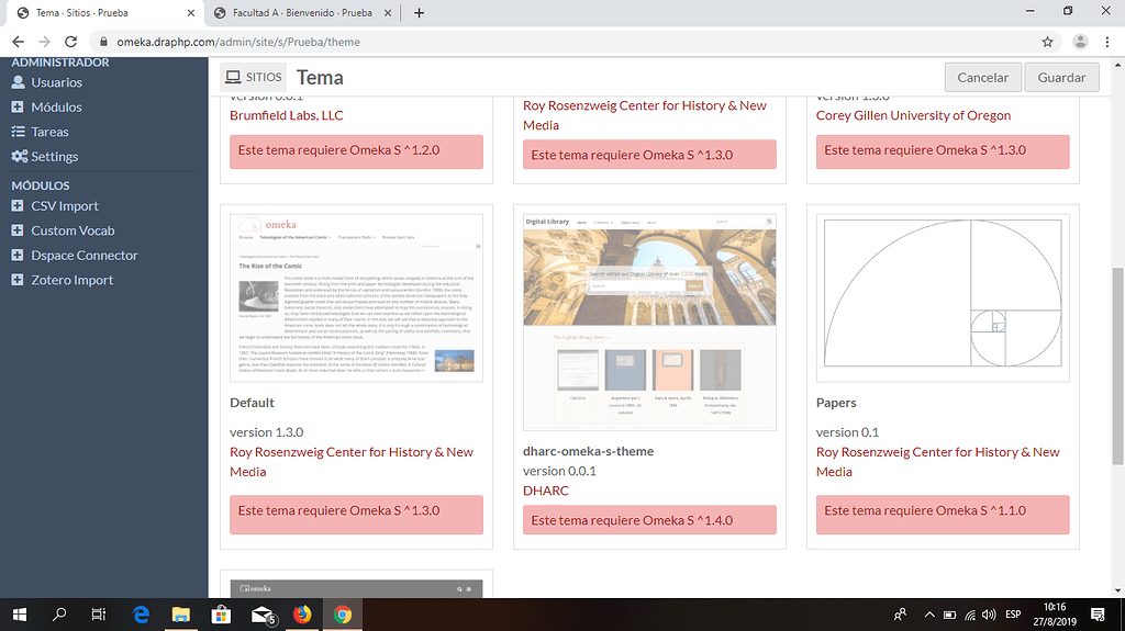 Themes and modules - Themes - Omeka Forum