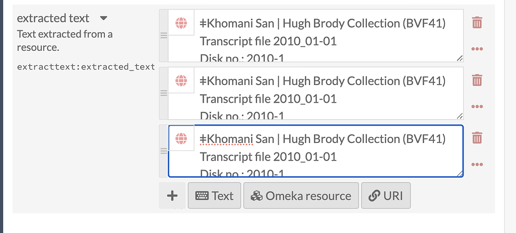 Multiple Extract Text Module entries - Modules - Omeka Forum