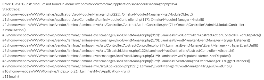 Error while installing module Guest Private Role - Modules - Omeka Forum