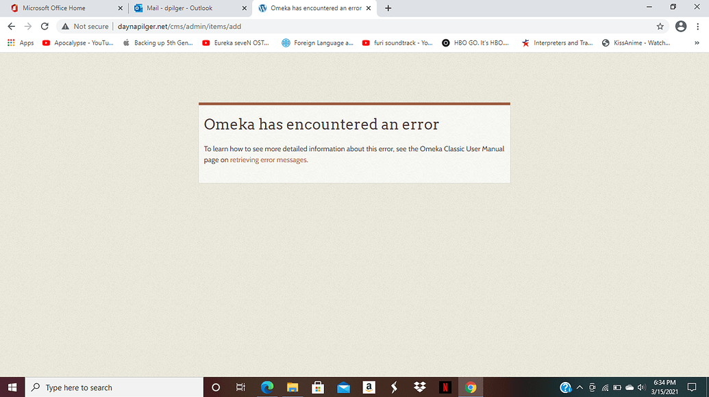 Error Messages In Relation to Items and Plugin Issues - Troubleshooting - Omeka Forum